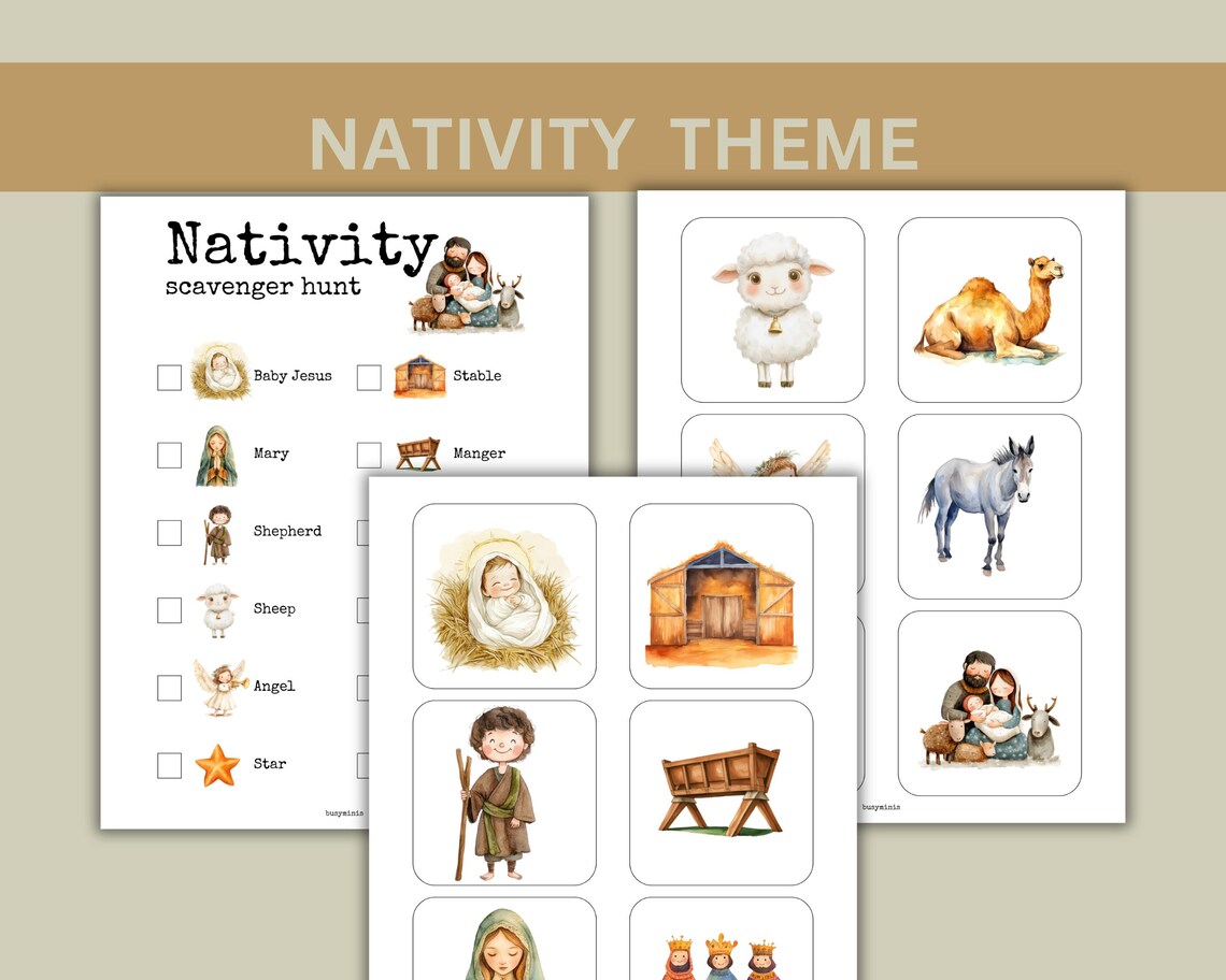 Toddler Nativity Scavenger Hunt Printable, Preschool Christmas Game ...