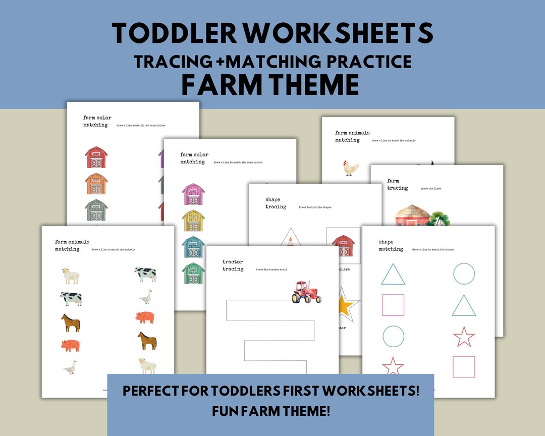 Printable Toddler Farm Worksheets, Preschool Activity, Farm Animal ...