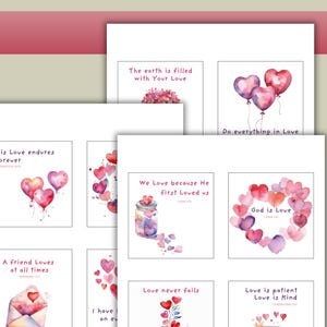 Christian Valentine's Cards: Watercolor Bible Verse Notes (printable ...