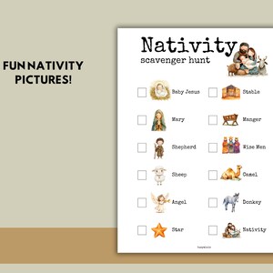 Toddler Nativity Scavenger Hunt Printable, Preschool Christmas Game ...
