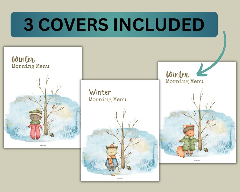 Toddler Winter Morning Menu Printable, Preschool Winter Worksheets ...