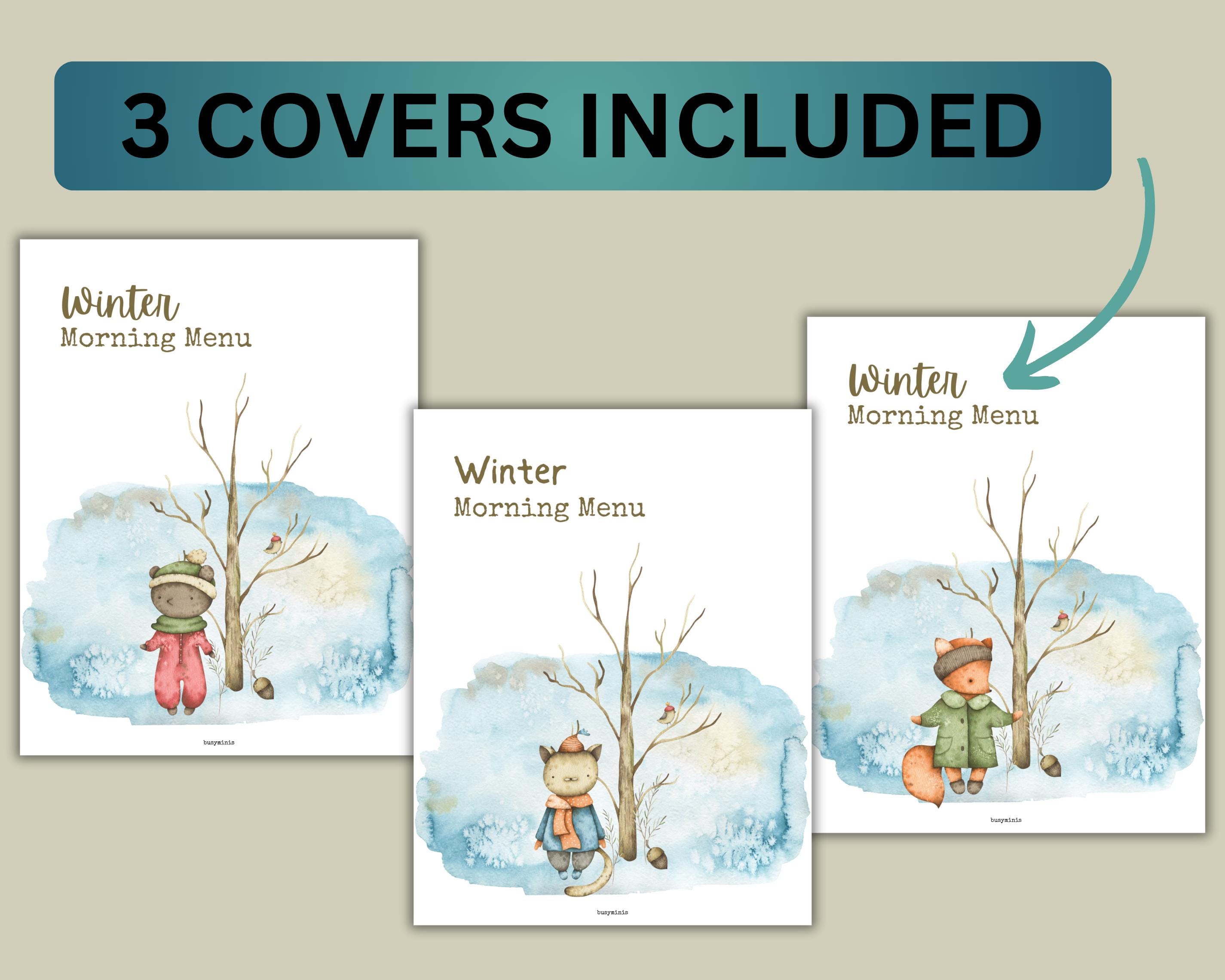 Toddler Winter Morning Menu Printable, Preschool Winter Worksheets ...