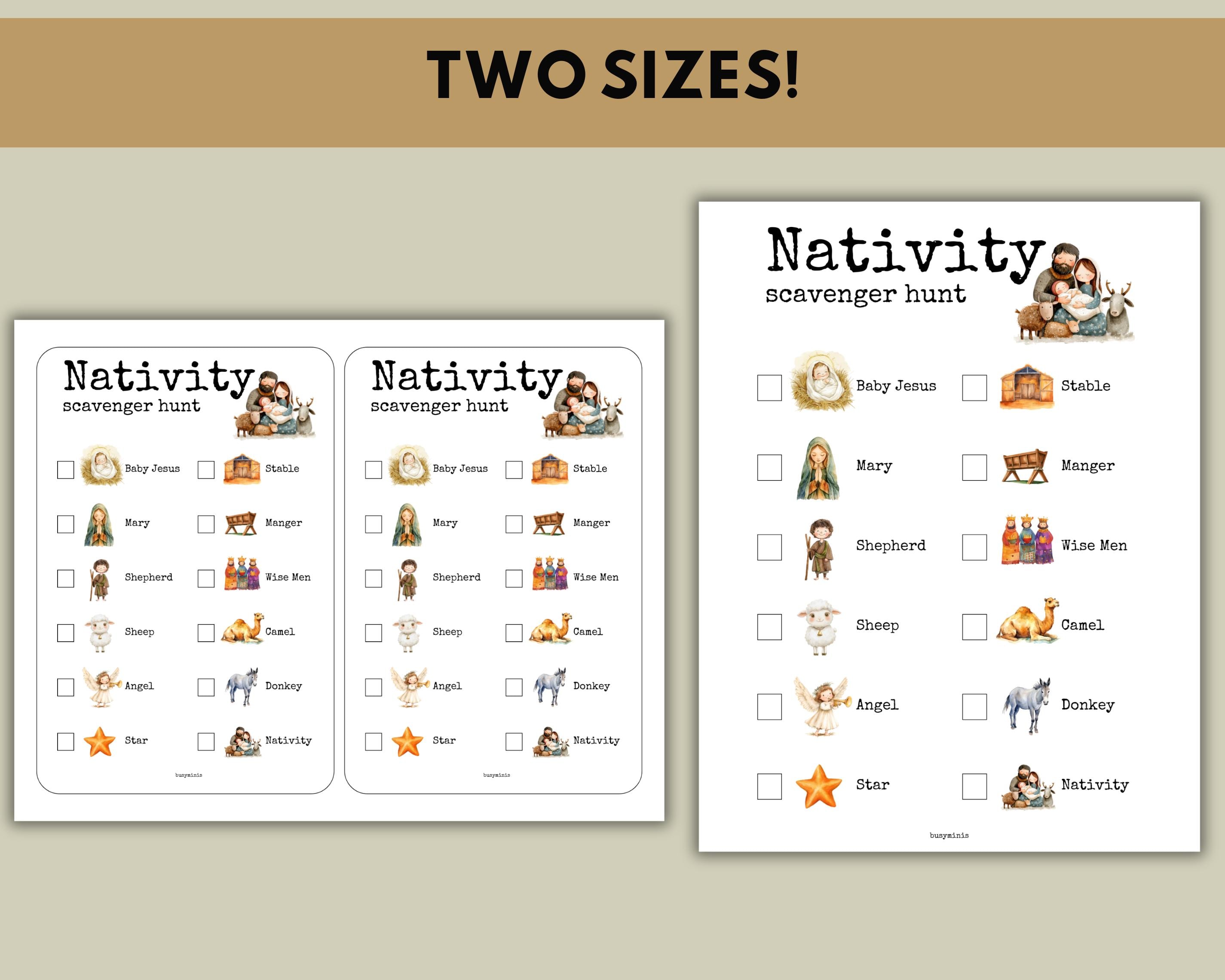 Toddler Nativity Scavenger Hunt Printable, Preschool Christmas Game ...