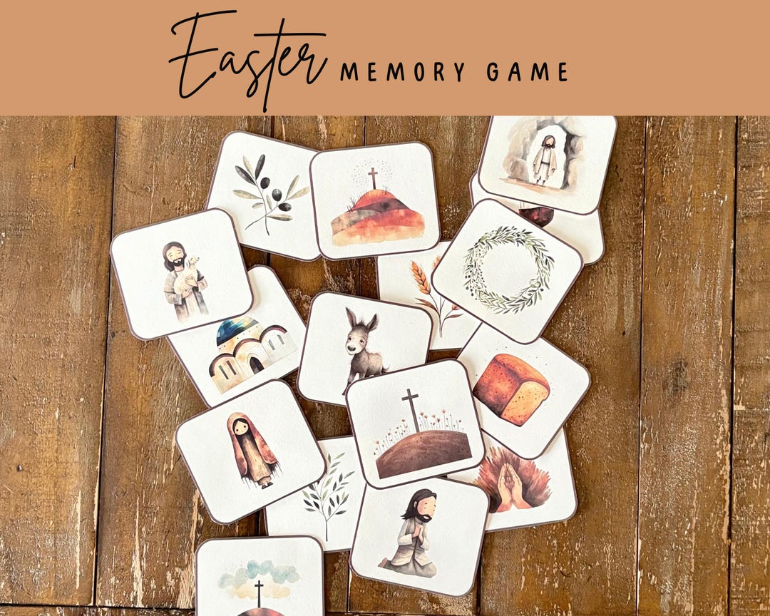 Christian Easter Memory Matching Game Printable, Toddler Resurrection ...