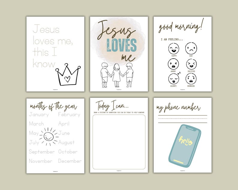 Christian Morning Menu Printable: Gospel Based Preschool Activities ...