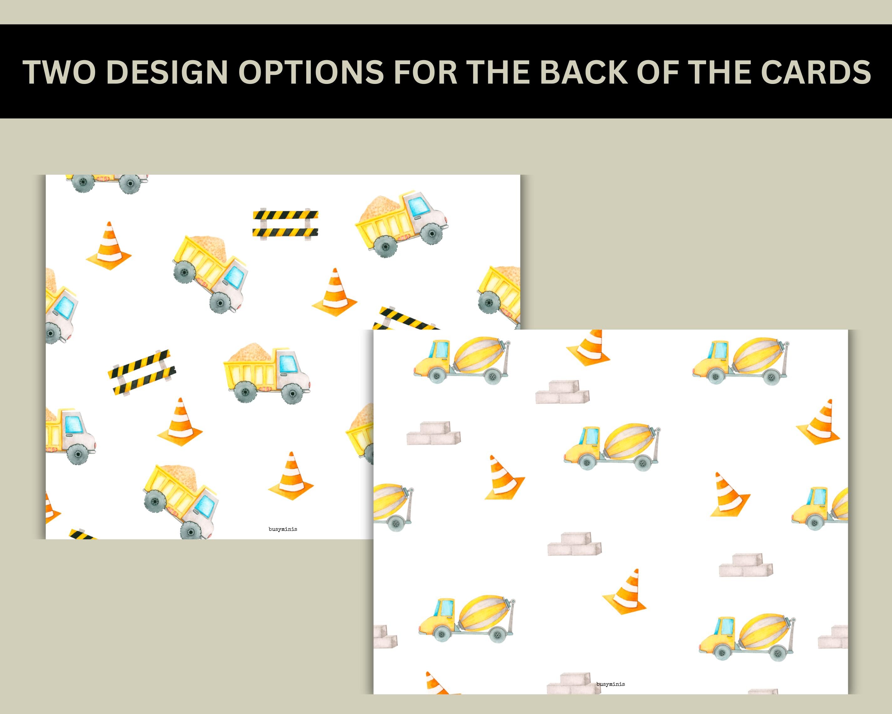 Construction Memory and Matching Game Printable, Kids Memory Game ...