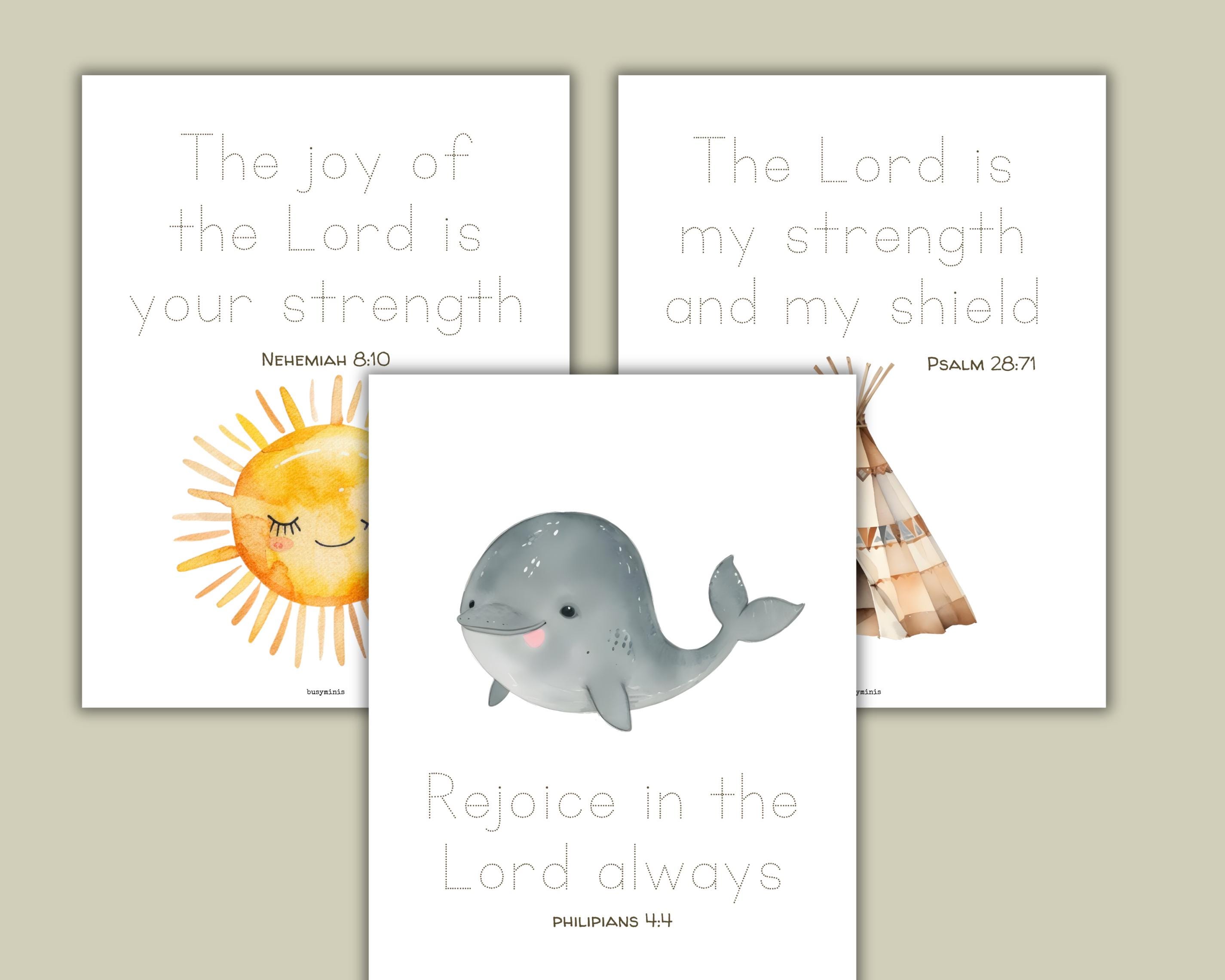 Bible Verse Tracing Pages: Christian Preschool Activity (PDF) - Etsy