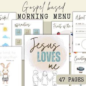 Christian Morning Menu Printable: Gospel Based Preschool Activities ...