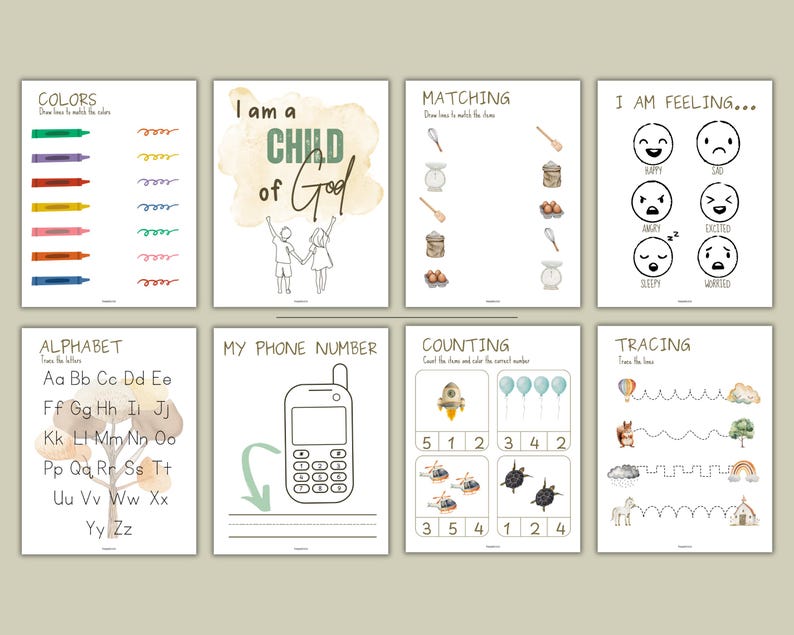 Christian Morning Menu Printable Bundle: Gospel Preschool Activities ...