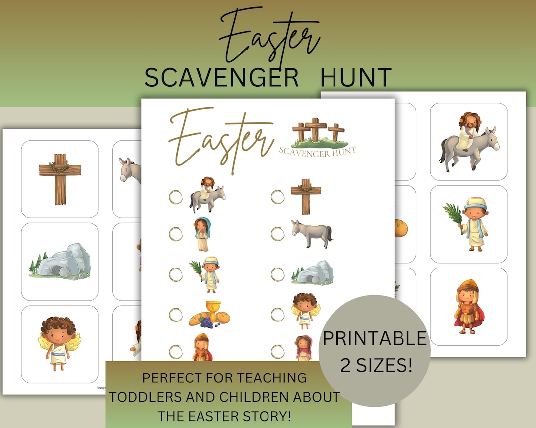 Easter Toddler Scavenger Hunt Printable, Preschool Christian Easter ...