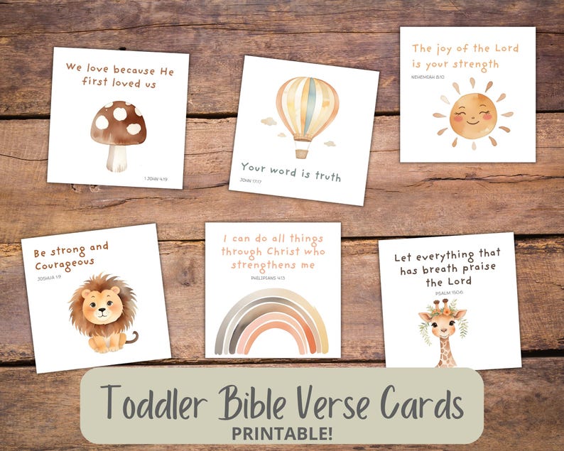 Beginner Bible Verse Cards: Scripture Memory for Toddlers (PDF) - Etsy
