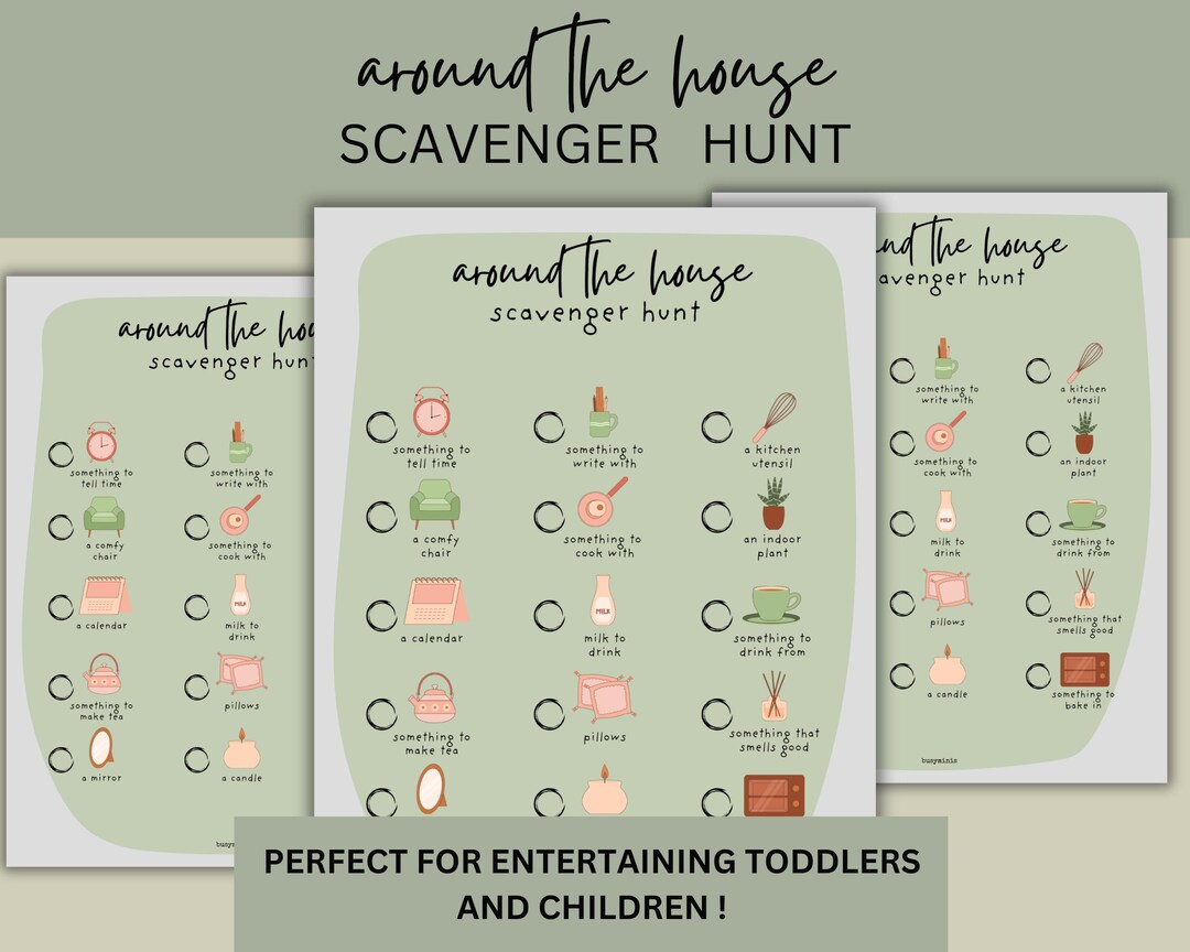 Kids Indoor Scavenger Hunt Printable, Preschool Winter Game, Indoor ...