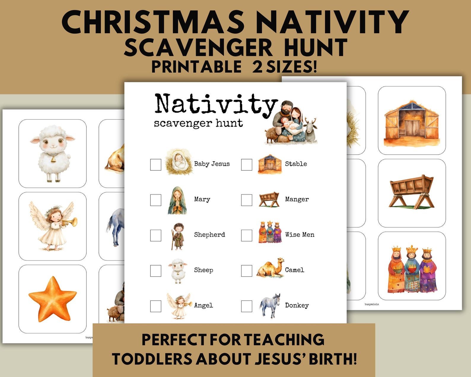 Toddler Nativity Scavenger Hunt Printable, Preschool Christmas Game ...