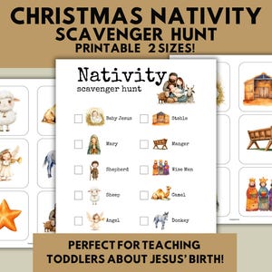Toddler Nativity Scavenger Hunt Printable, Preschool Christmas Game ...