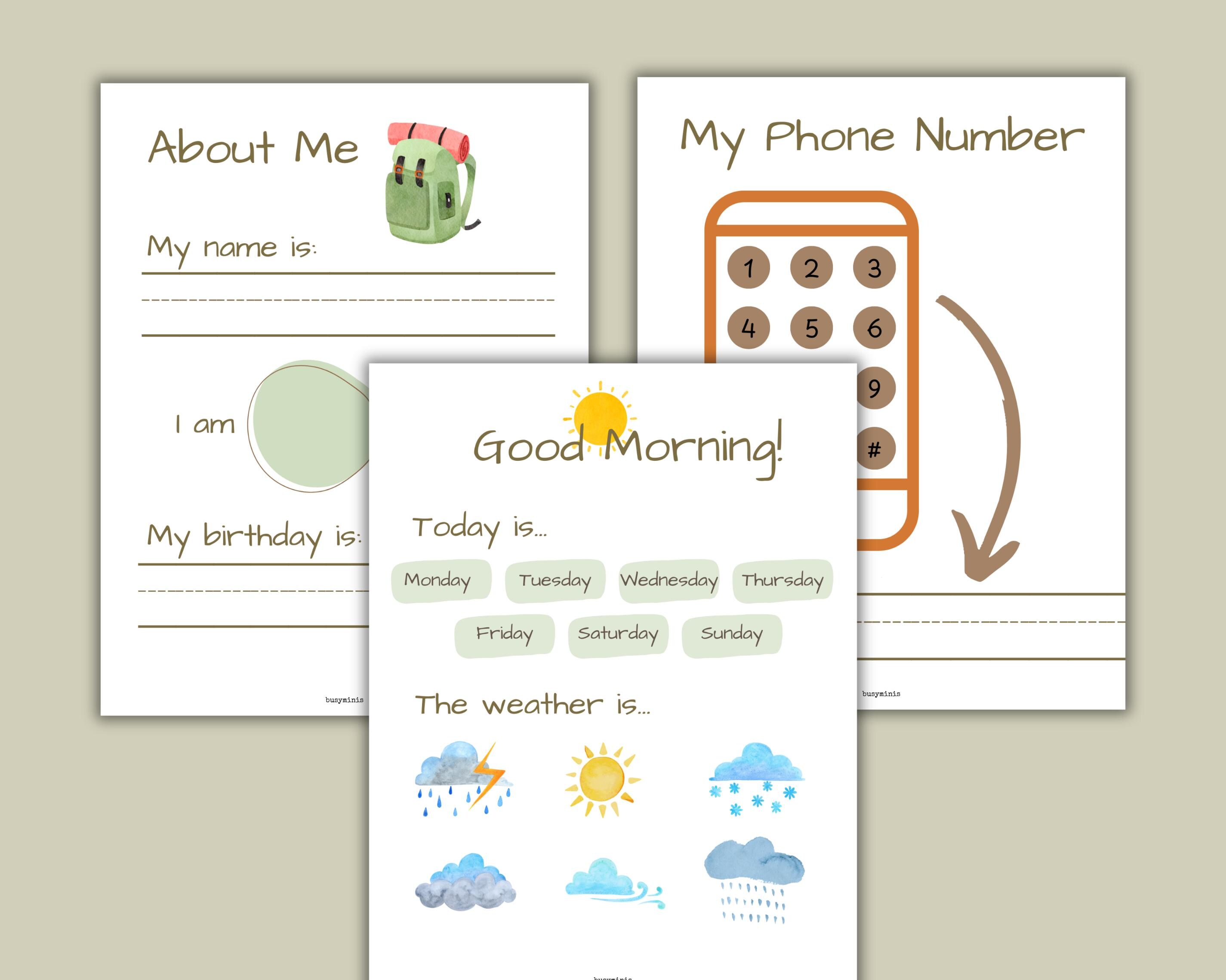 Camping Morning Menu: Homeschool Printable Activities (PDF) - Etsy