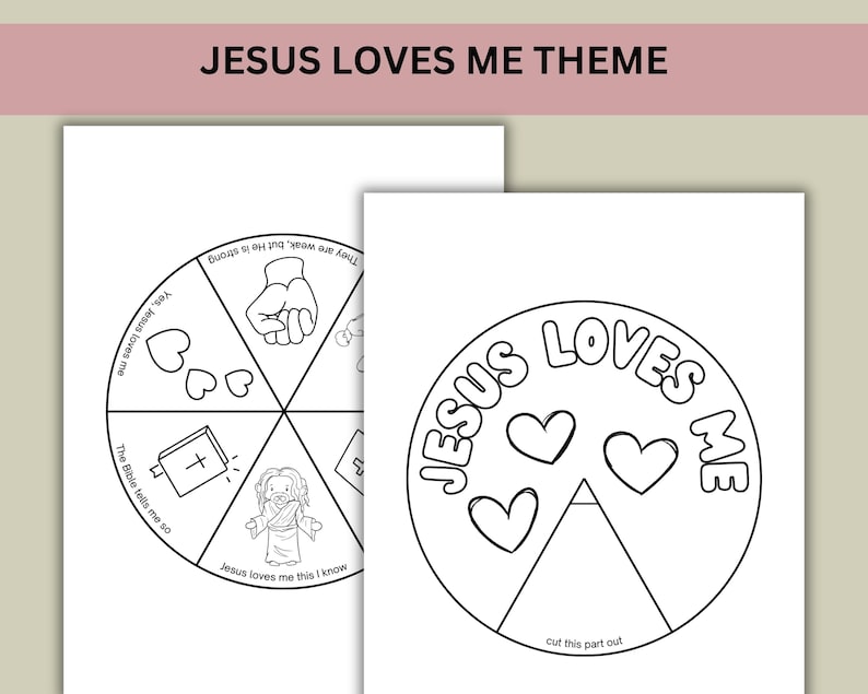Jesus Loves Me Coloring Wheel Printable, Sunday School Lesson ...