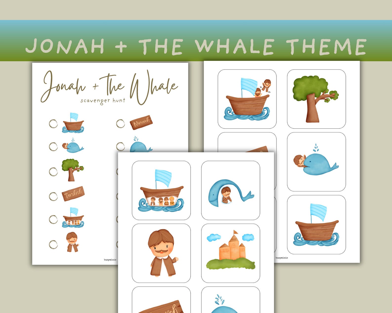 Jonah and the Whale Scavenger Hunt Printable, Indoor Activity ...