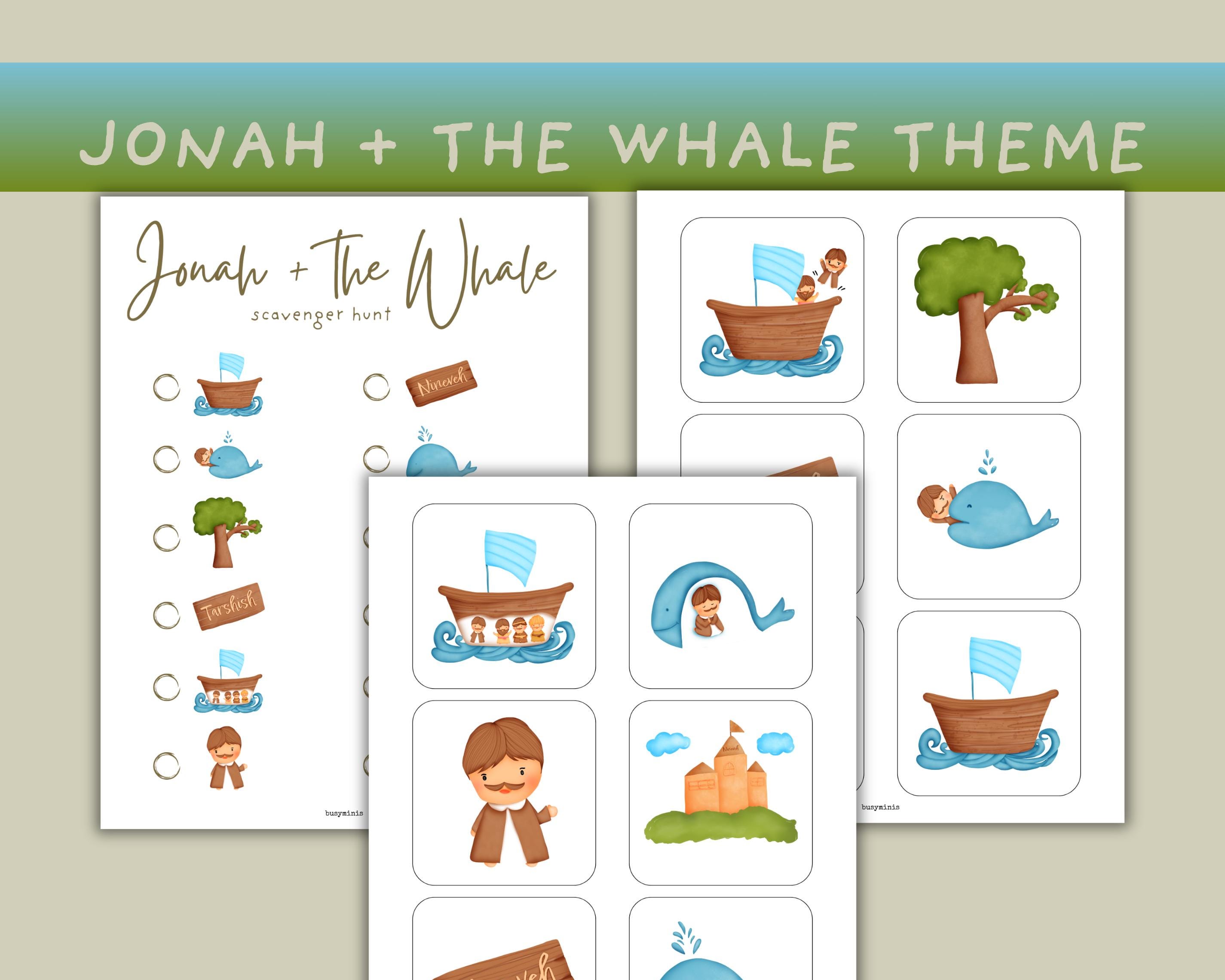 Jonah and the Whale Scavenger Hunt Printable, Indoor Activity ...
