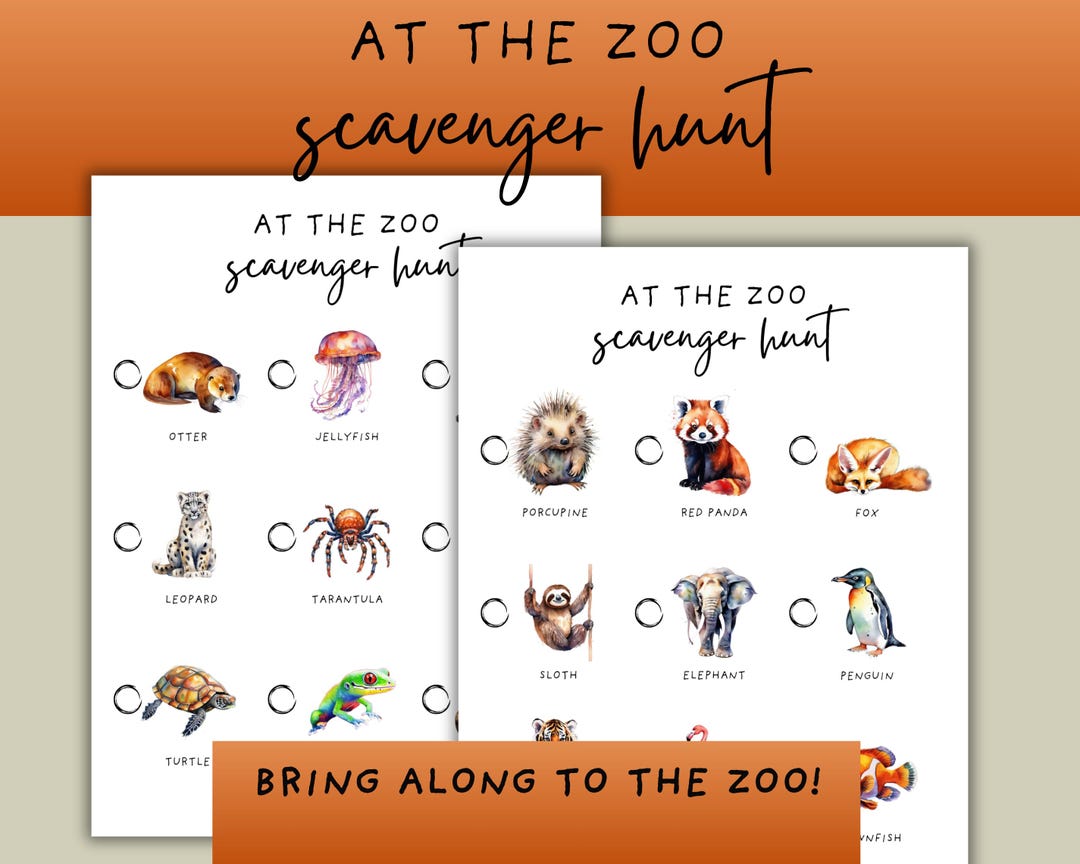 Toddler Zoo Scavenger Hunt Printable, Preschool Zoo Game, Age 2 3 4 ...