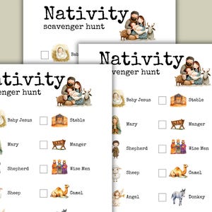 Toddler Nativity Scavenger Hunt Printable, Preschool Christmas Game ...