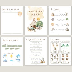 Farm Homeschool Morning Menu: Preschool & Kindergarten Activities (PDF ...