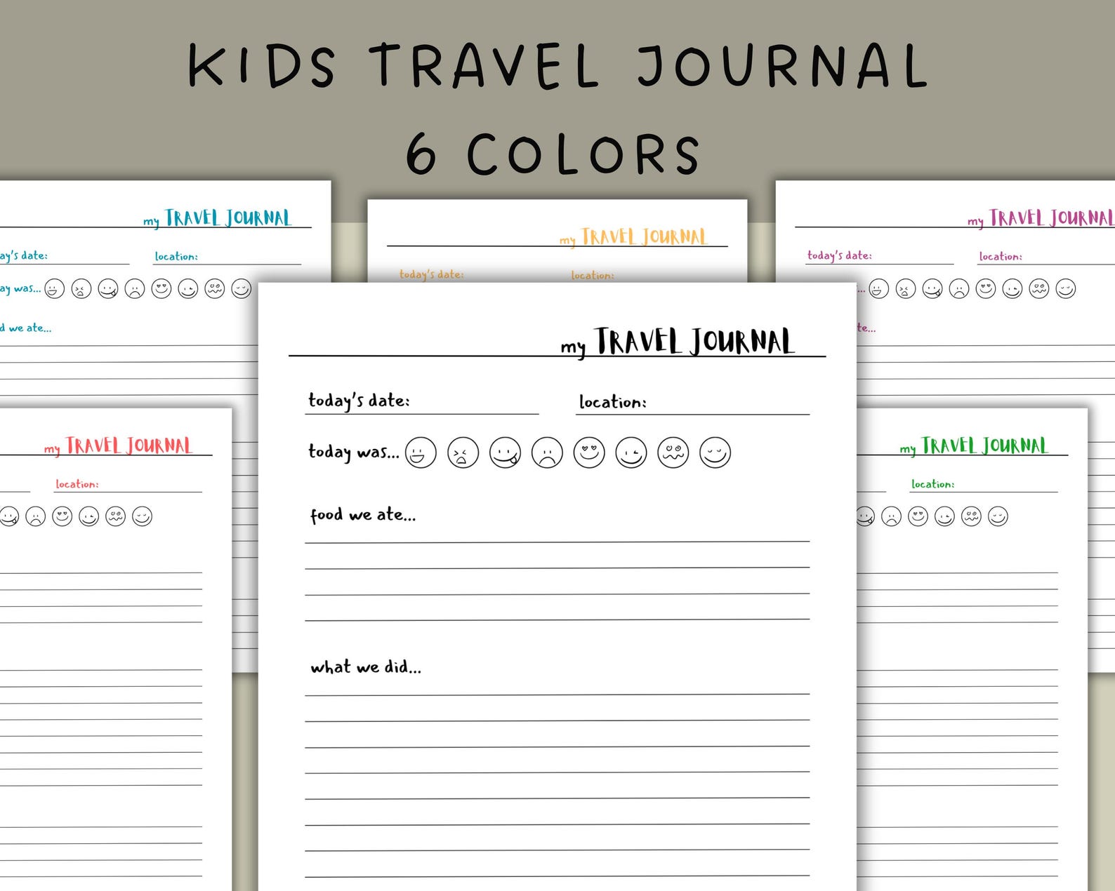 Kids Travel Journal Printable: Vacation Memory Book (PDF) - Etsy