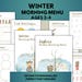 Toddler Winter Morning Menu Printable, Preschool Winter Worksheets ...