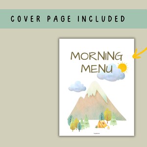 Camping Morning Menu: Homeschool Printable Activities (PDF) - Etsy