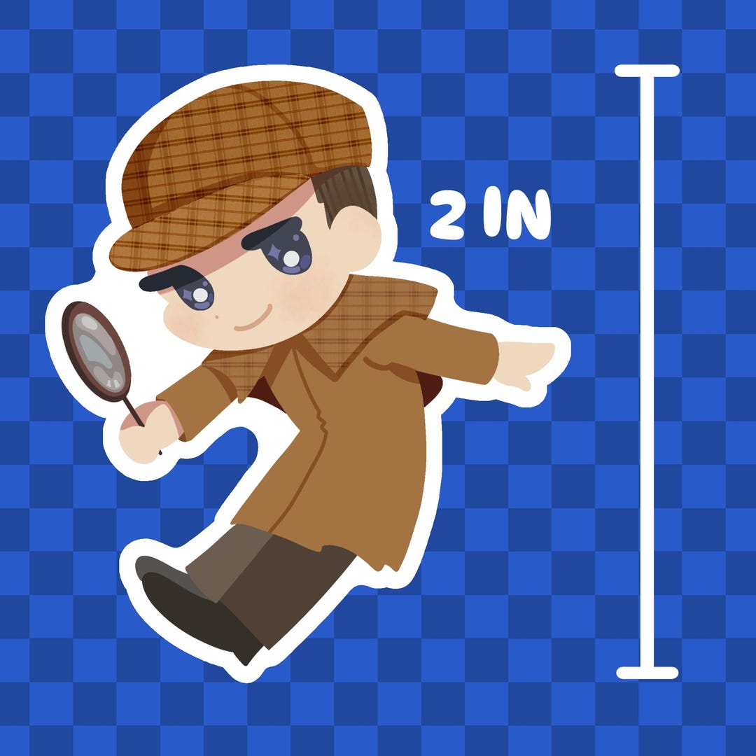 Chibi Sherlock Holmes Keychain Detective - Etsy