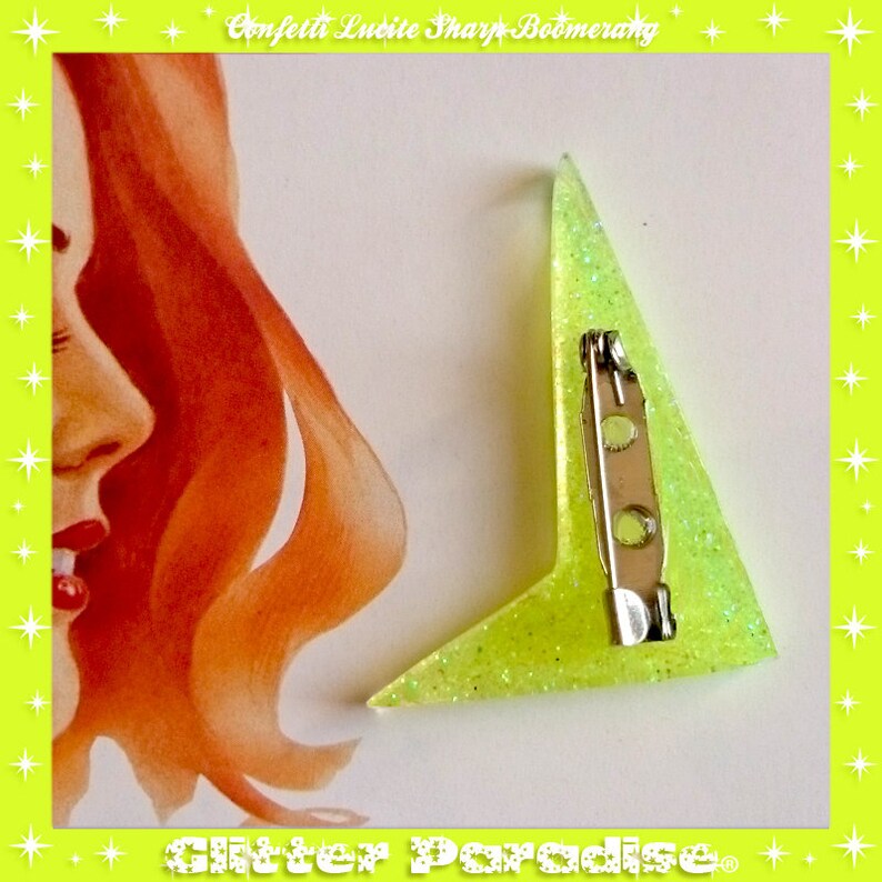 Sharp Boomerang Glitter Dust Brooch Atomic Boomerang - Etsy