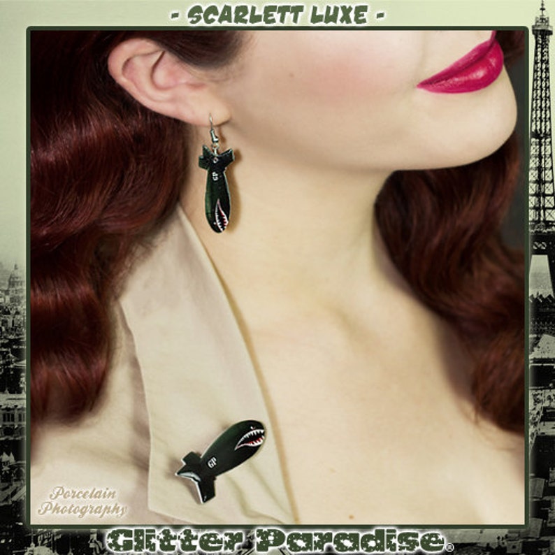 Shark Bomb Brooch Bomber Shark Teeth WWII Flying | Etsy