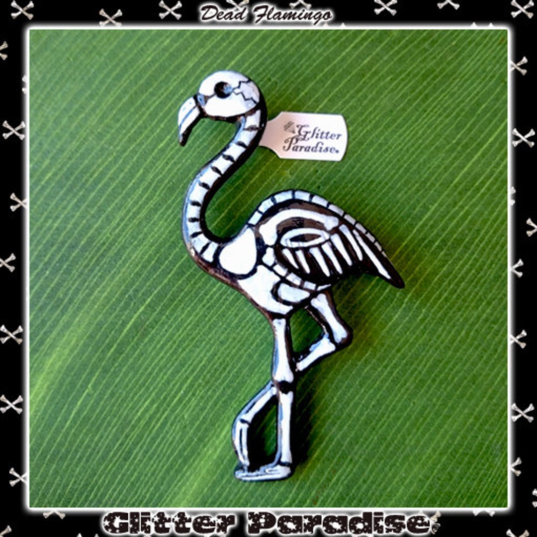 Dead Flamingo - Brooch - Dead Flamingo - Skeleton Flamingo - Gothic ...