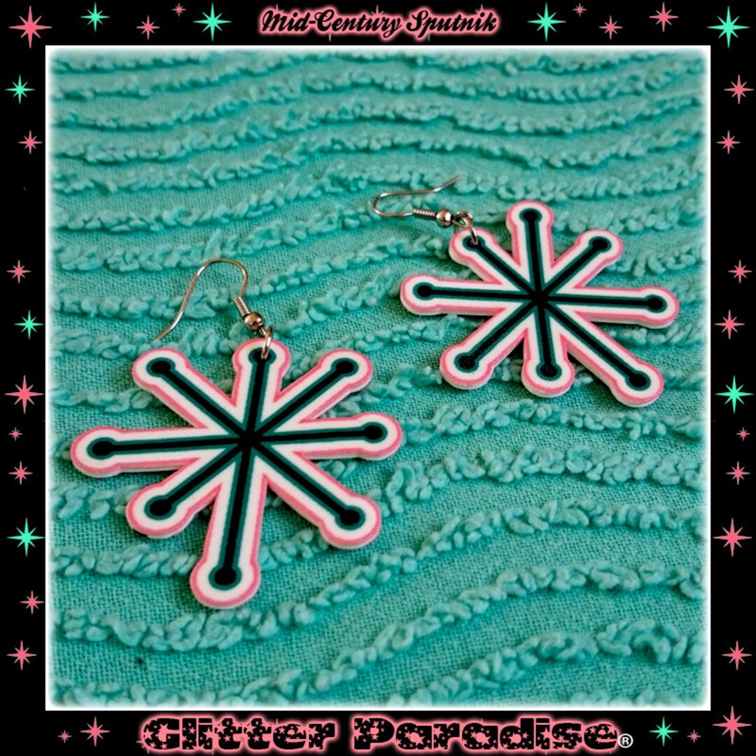Mid-century Sputnik Earrings: Retro 50's Style, Handmade in France - Etsy