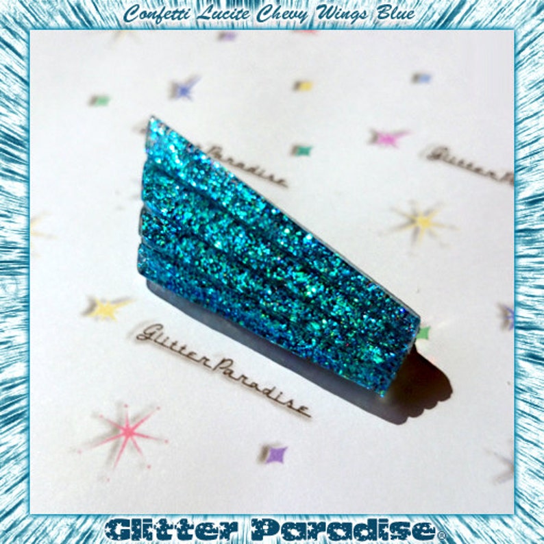 Confetti Lucite Chevy Wings Silver Brooch Chevrolet - Etsy