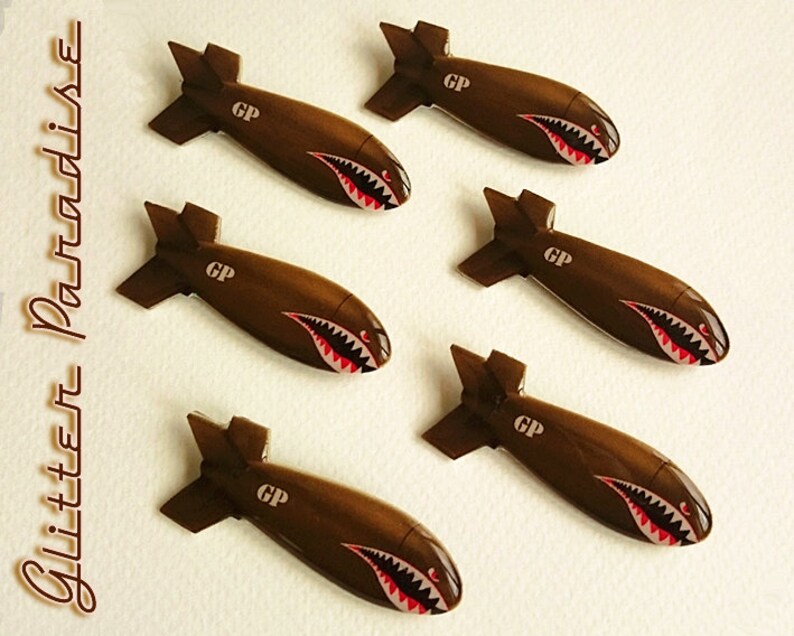 Shark Bomb Brooch Bomber Shark Teeth WWII Flying - Etsy