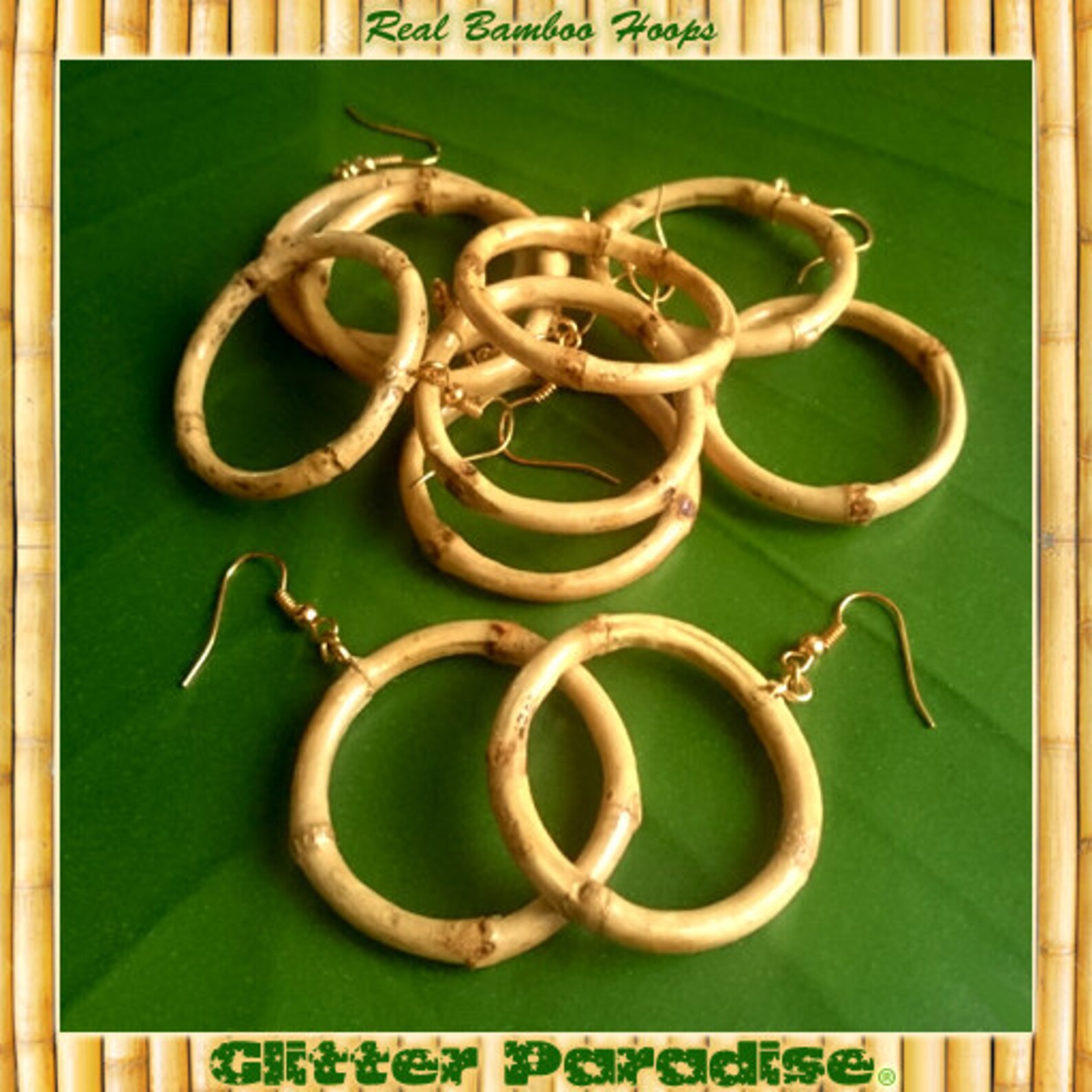 Natural Bamboo Hoops Earrings Bamboo Root Bamboo Hoops - Etsy