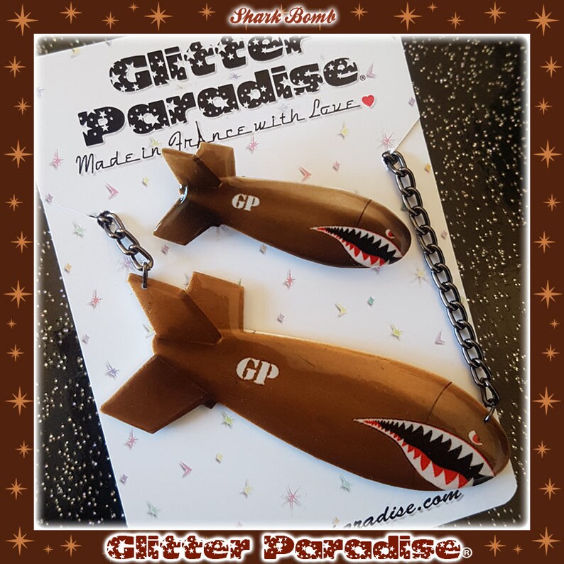 Shark Bomb Brooch Bomber Shark Teeth WWII Flying - Etsy