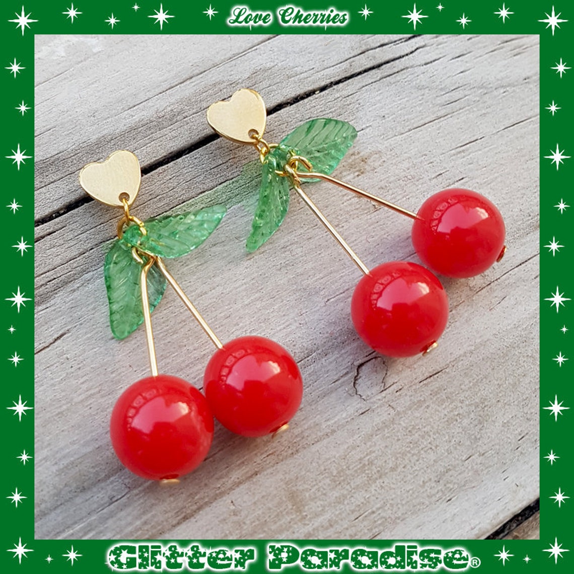 Love Cherries Earrings Cherry Sweet Cherries Pinup - Etsy