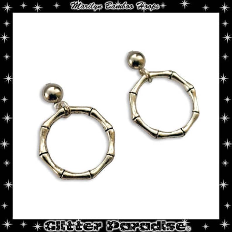 Marilyn Hoops Bamboo Earrings Bamboo Jewelry Bamboo Loop | Etsy