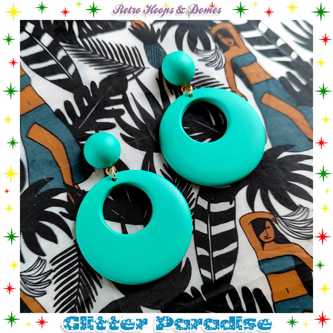 Retro Hoops & Dômes Matte Earrings Hoops Earrings Retro 50s Hoops and ...