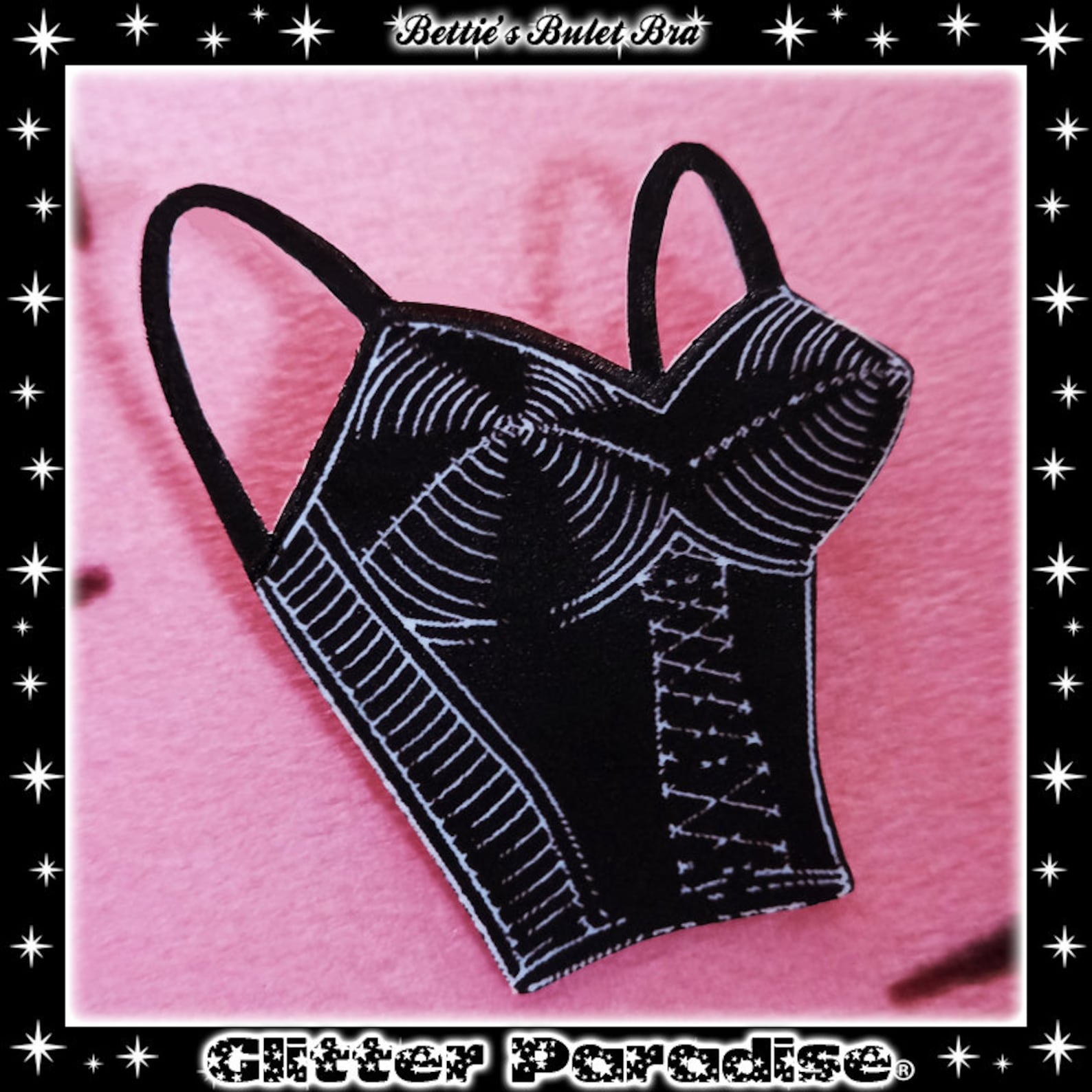 Bettie's Bullet Bra Pink - Brooch - Retro Lingerie - Vintage Lingerie ...