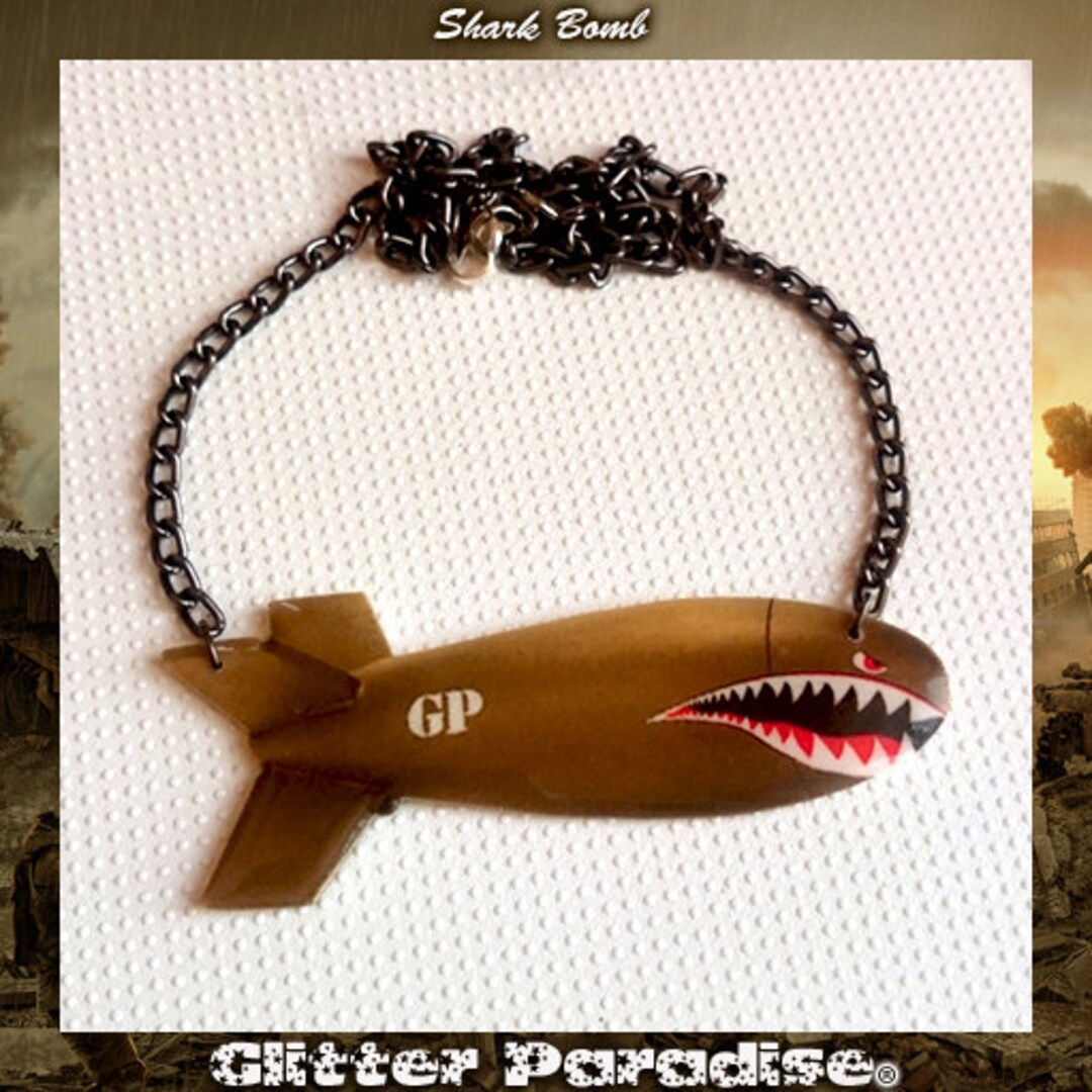 Shark Bomb - Necklace - Bomber - Shark Teeth - WWII - Flying Tigers - P ...