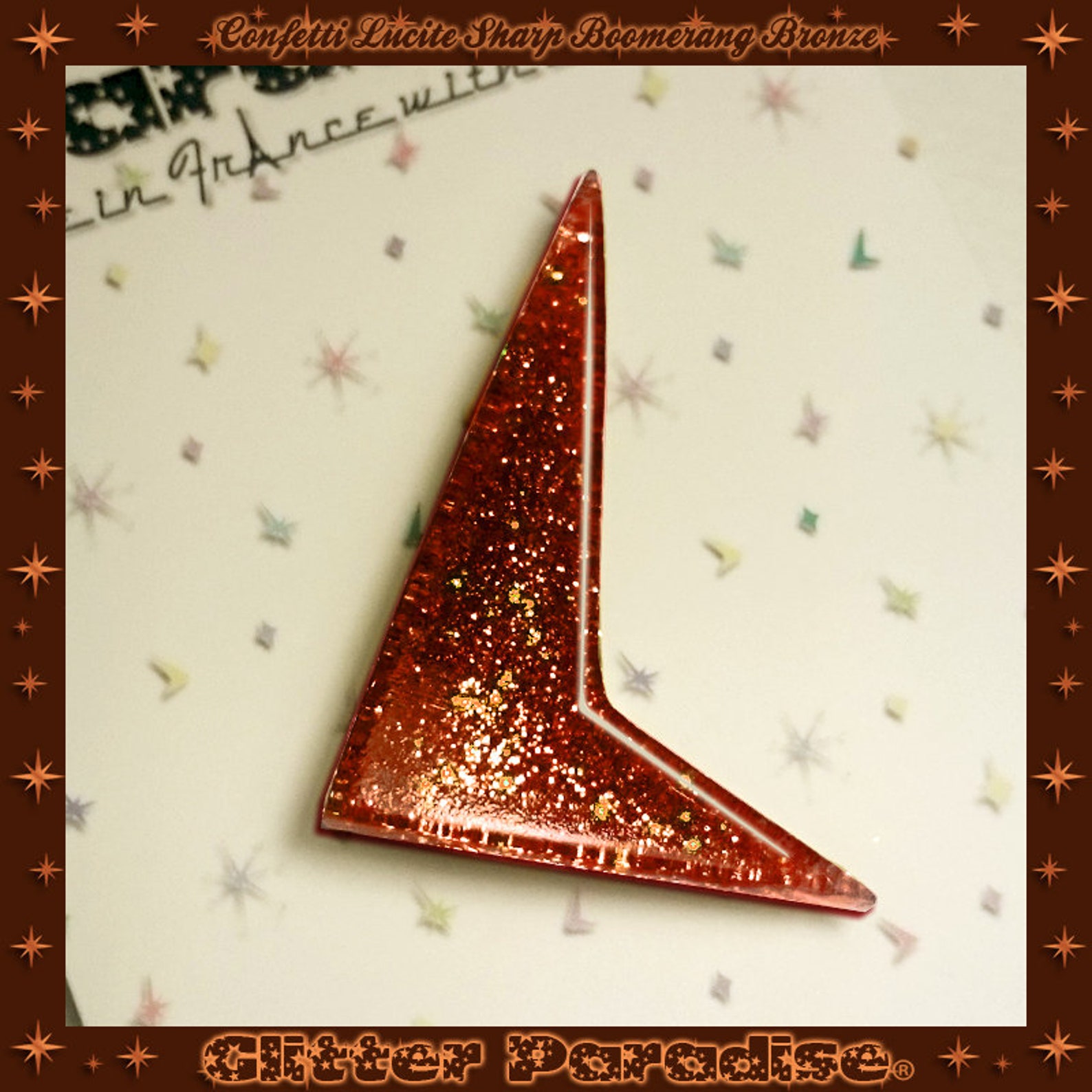 Sharp Boomerang Glitter Dust - Brooch - Atomic Boomerang - Mid-century ...