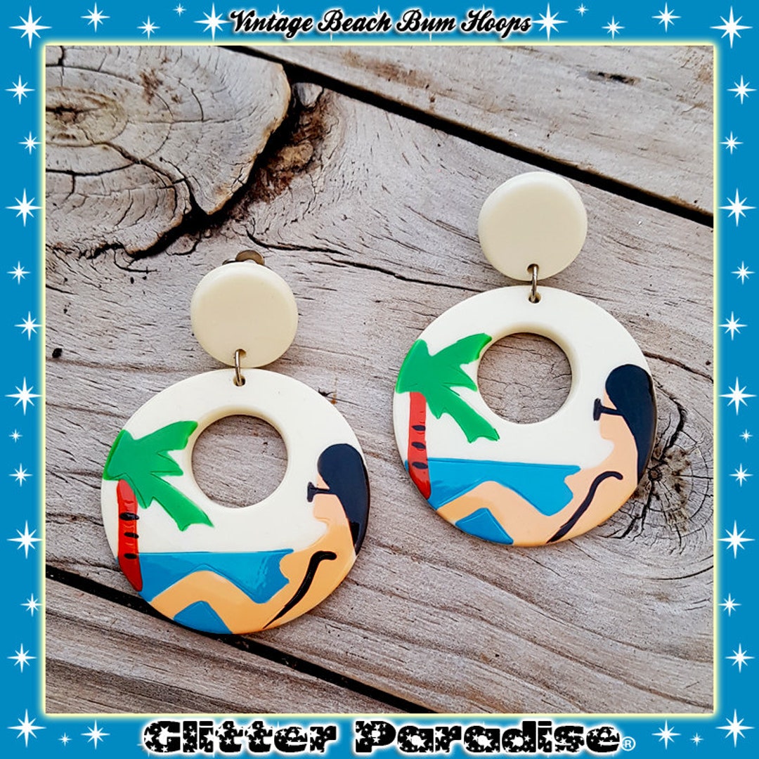 Original Vintage Beach Hoops Earrings Mid-century Modern 1950's ...
