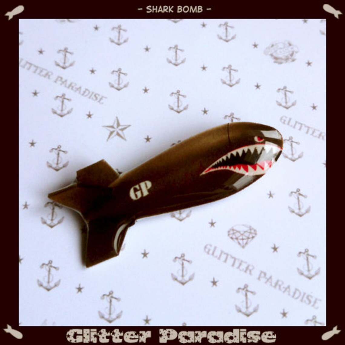 Shark Bomb Brooch Bomber Shark Teeth WWII Flying | Etsy