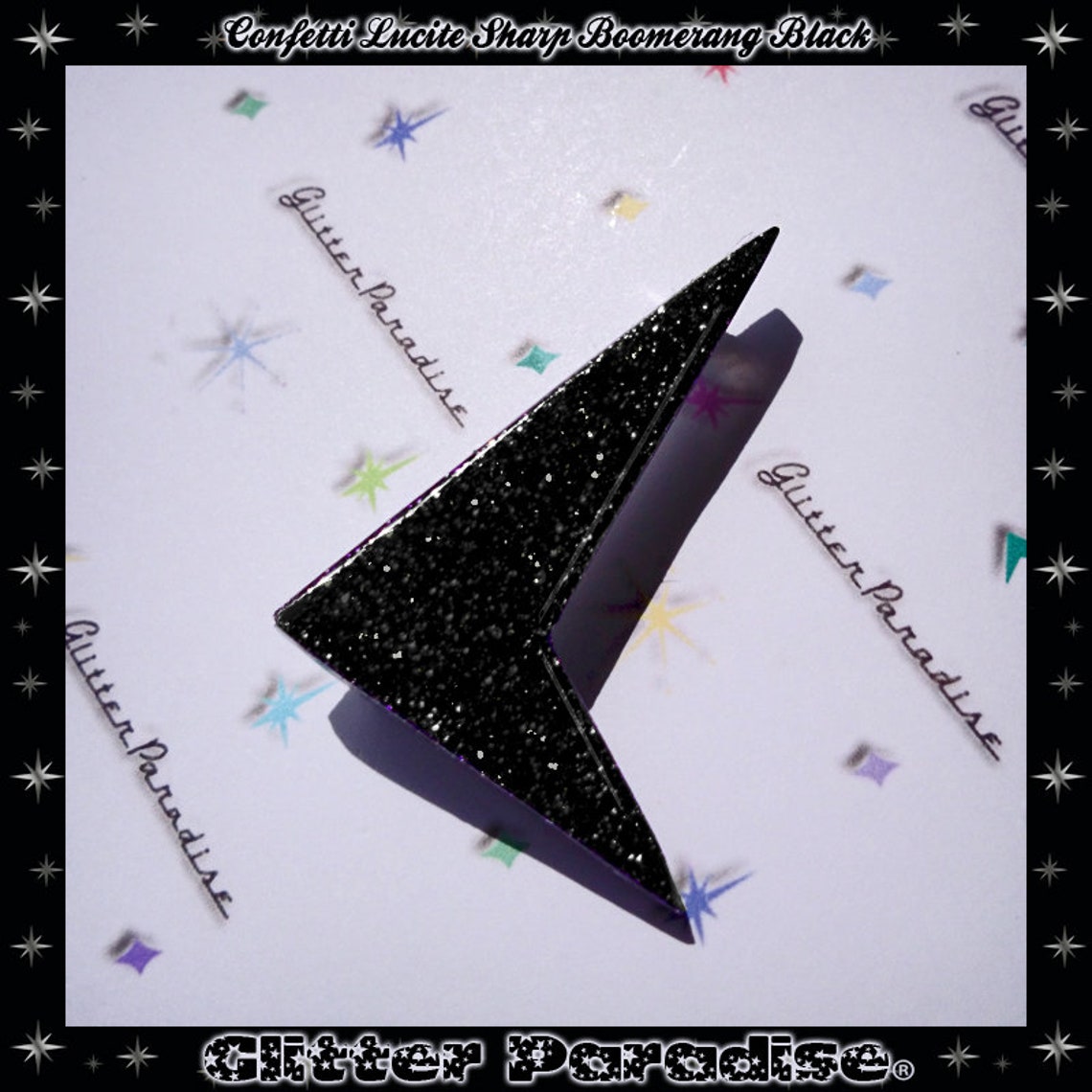 Sharp Boomerang Glitter Dust Brooch Atomic Boomerang | Etsy