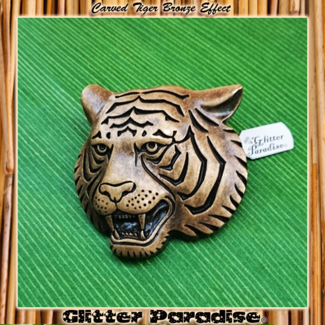 Carved Tiger Bronze Effect Brooch Tiger Brooch Animal | Etsy