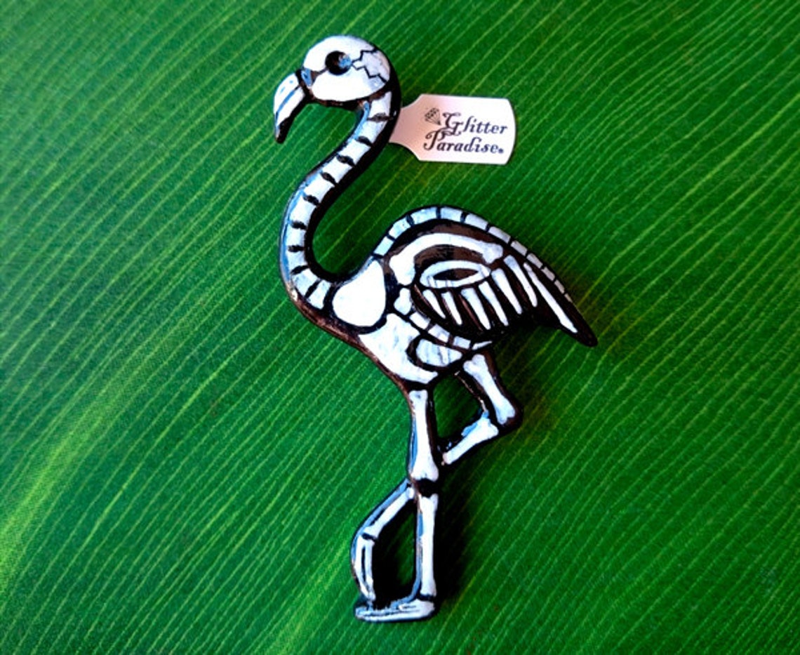 Dead Flamingo - Brooch - Dead Flamingo - Skeleton Flamingo - Gothic ...