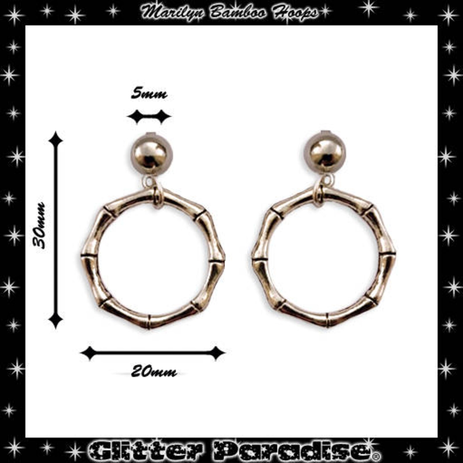 Marilyn Hoops Bamboo Earrings Bamboo Jewelry Bamboo Loop - Etsy