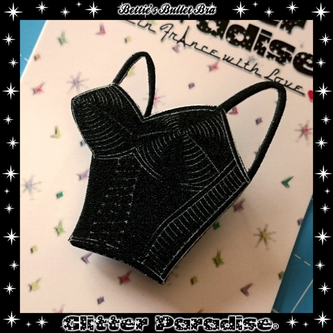 Bettie's Bullet Bra Black - Brooch - Retro Lingerie - Vintage Lingerie ...